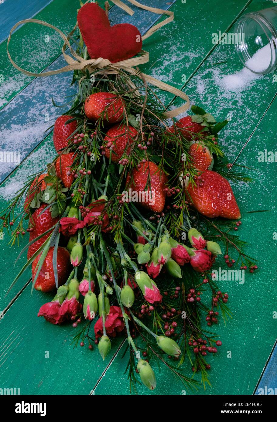 Red and white strawberry flowers hi-res stock photography and images ...