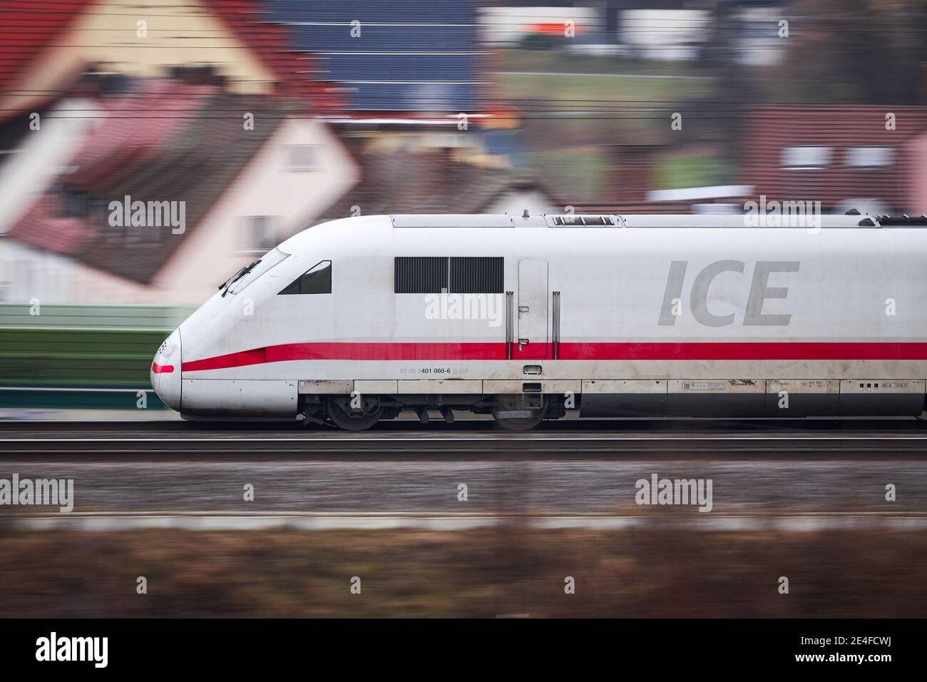 NUREMBERG, GERMANY - JANUARY 23 2021:German high-speed train ICE ...