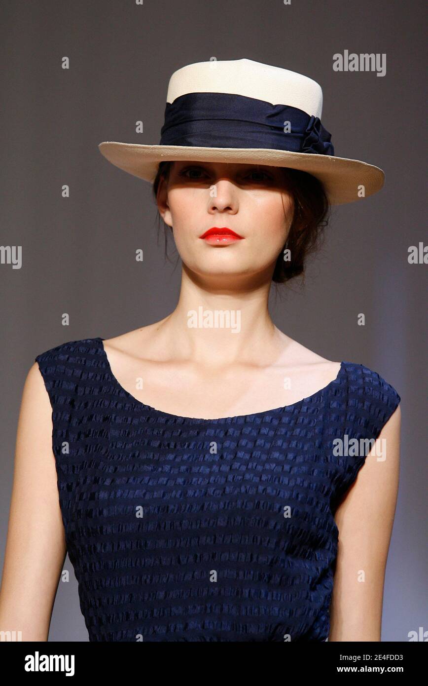 A model displays a creation by Italian designer Marco Zanini during ...