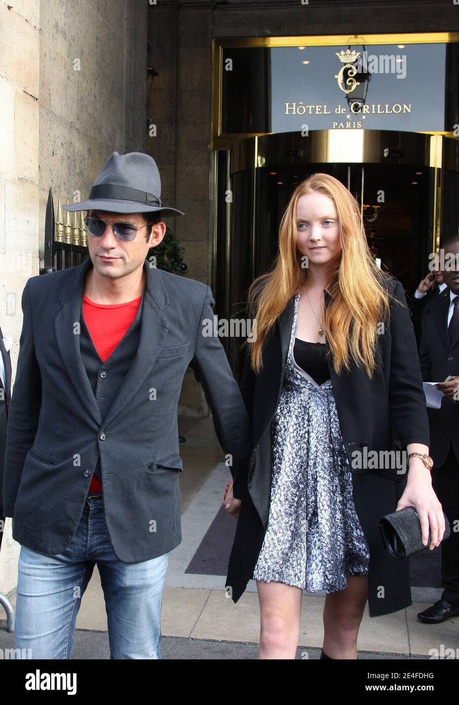 Lily Cole with boyfriend Enrique Murciano attending the Balenciaga ...