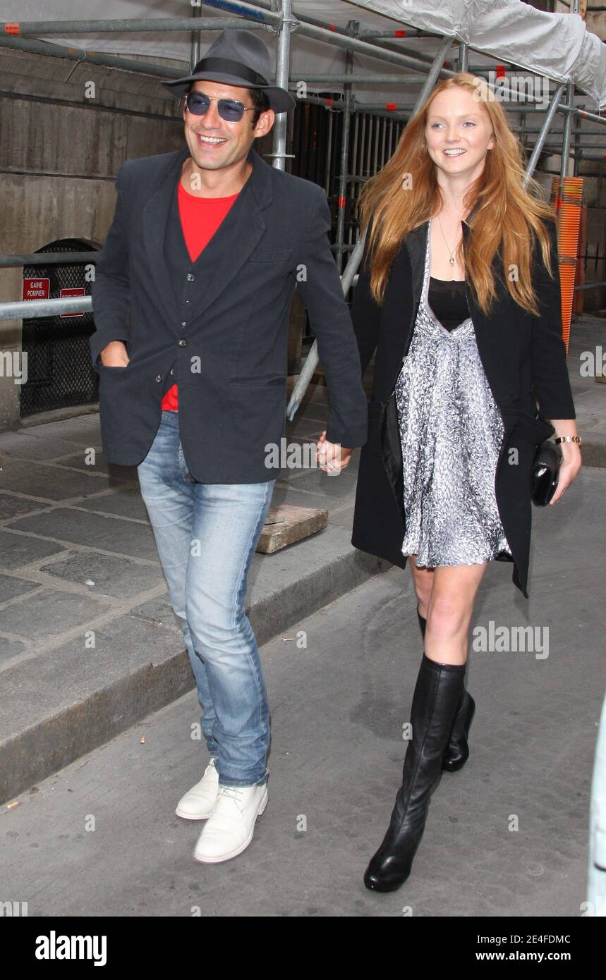 Lily Cole with boyfriend Enrique Murciano attending the Balenciaga ...