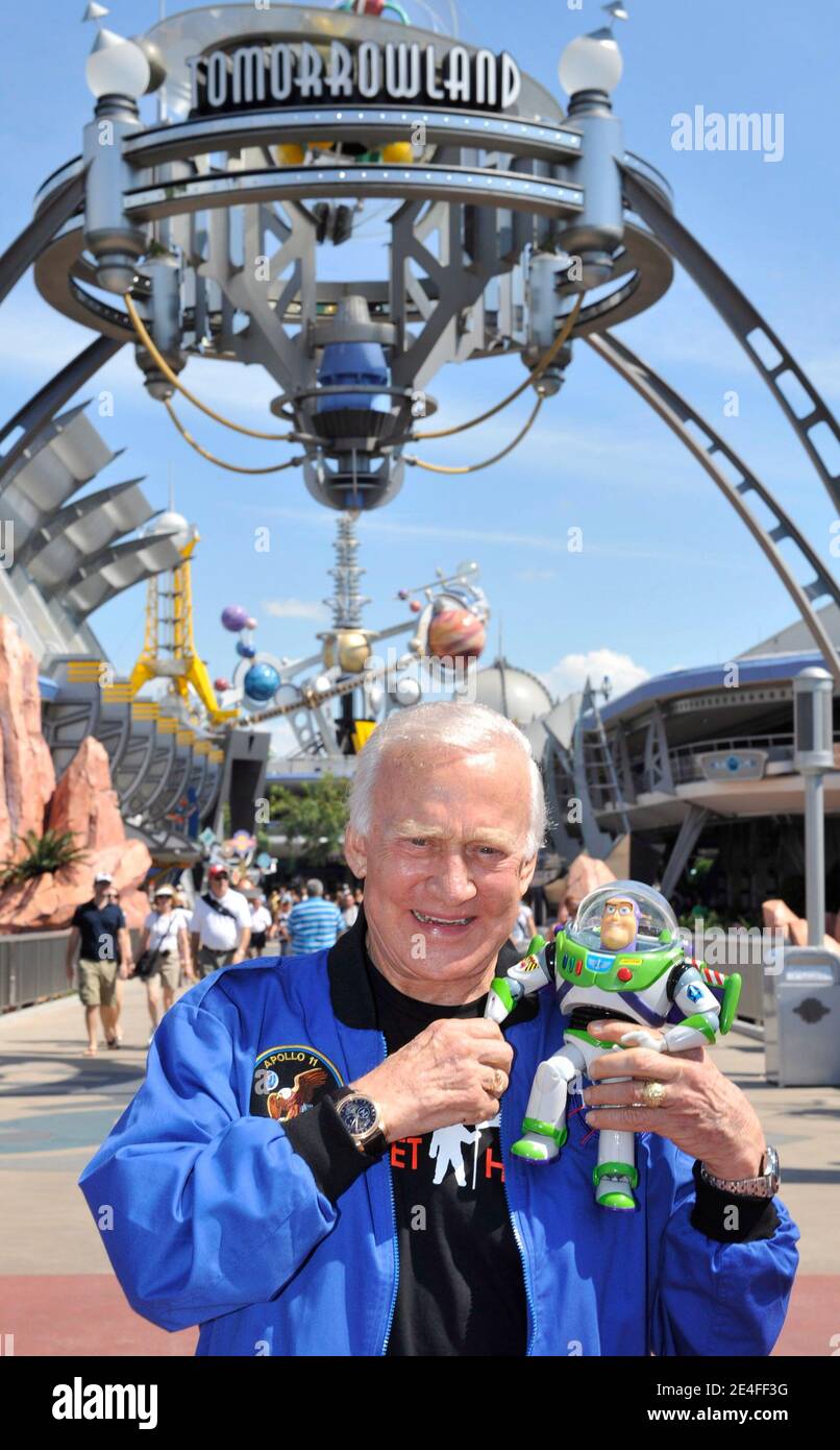 Apollo 11 astronaut Buzz Aldrin poses with the 12-inch-tall Buzz ...