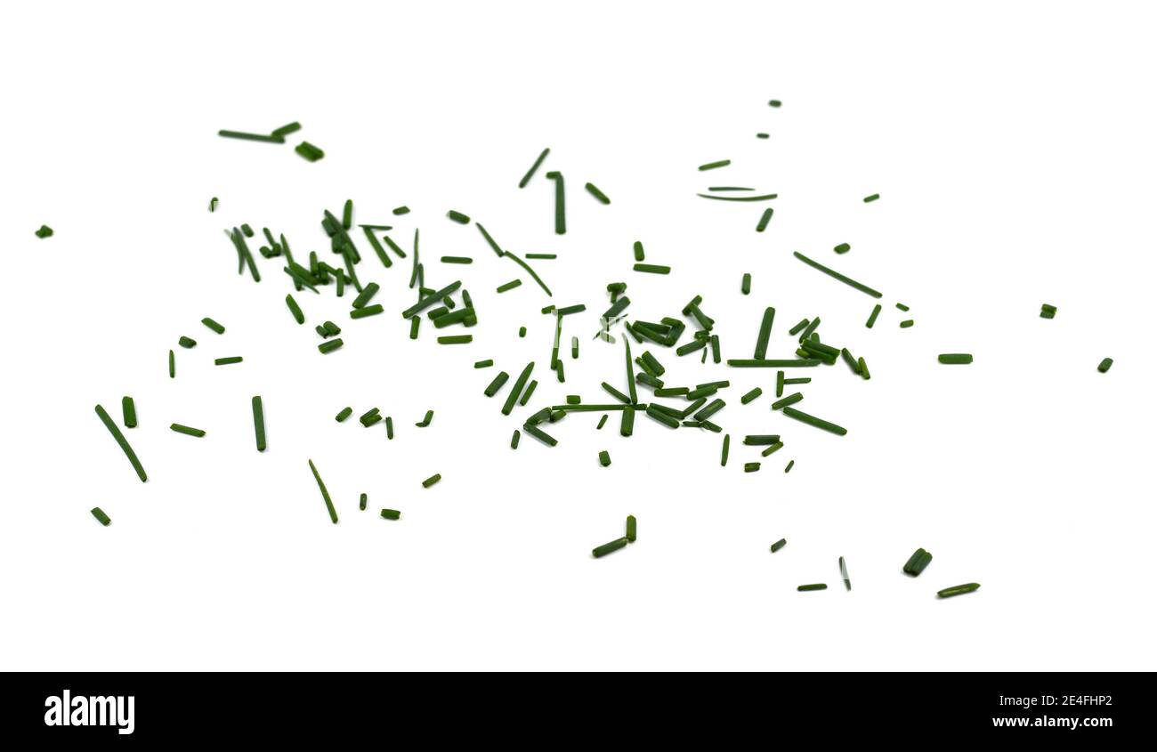 Chopped chives isolated. Fresh green chopped chives isolated on white ...