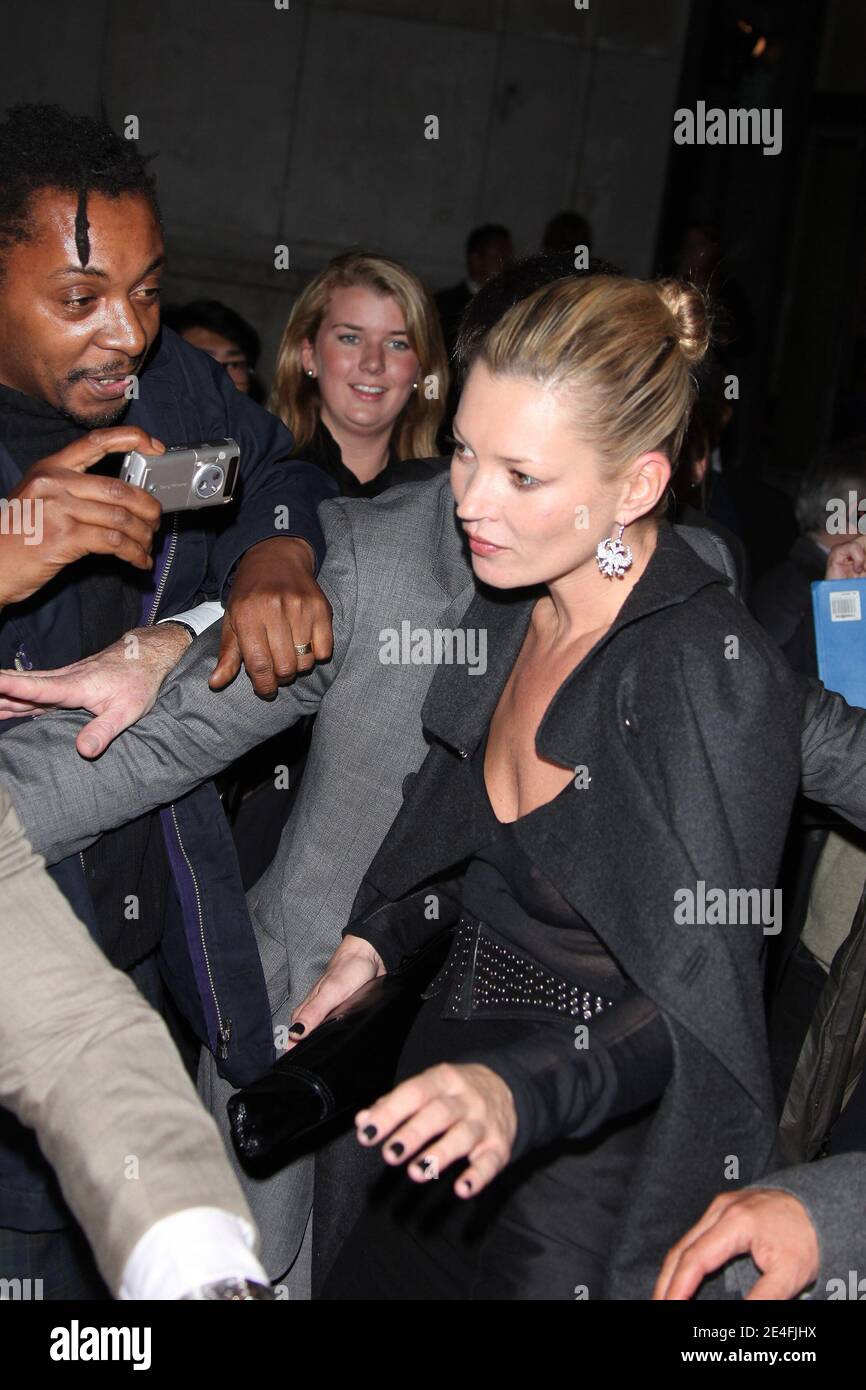 Kate Moss attending the Yves Saint Laurent's Spring-Summer 2010 ready ...