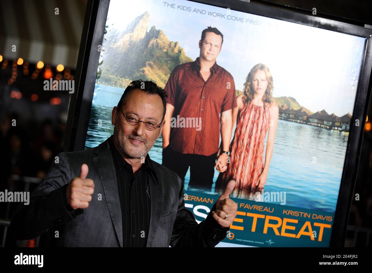 Jean Reno arriving for the premiere of 'Couples Retreat' held at the ...