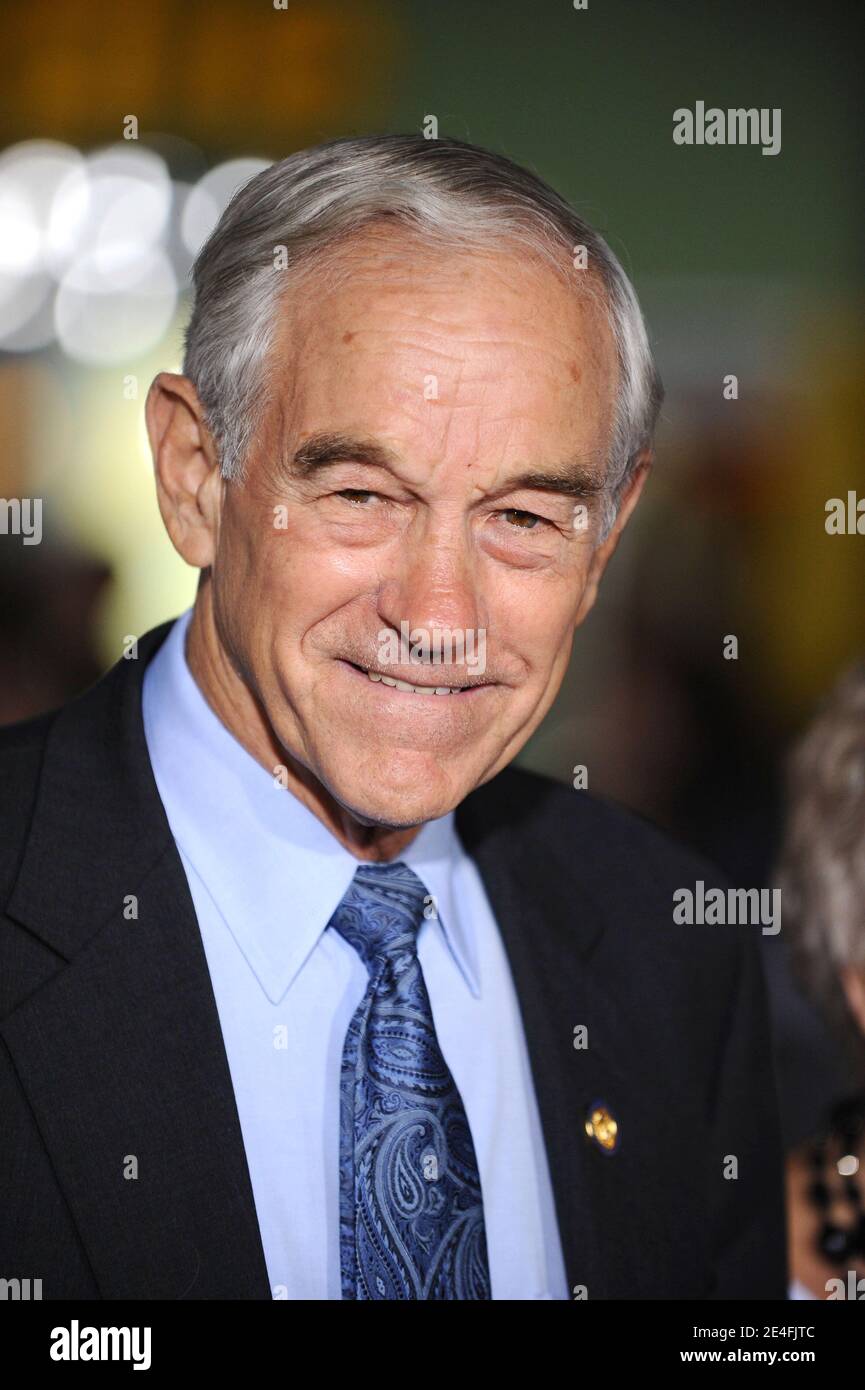 Ron Paul arriving for the premiere of 'Couples Retreat' held at the ...