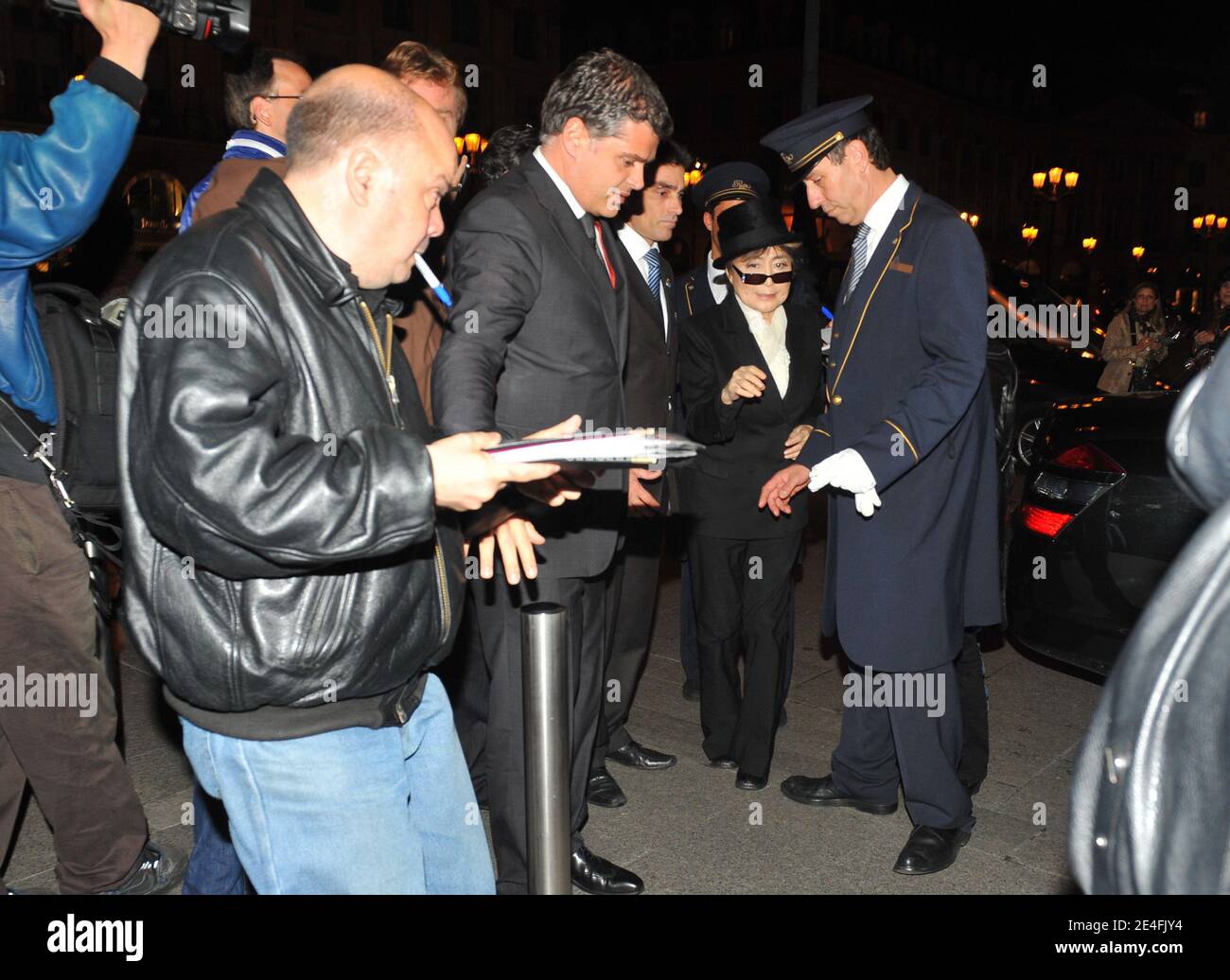 Yoko Ono arriving at the ritz Hotel in Paris, France on October 5, 2009 ...