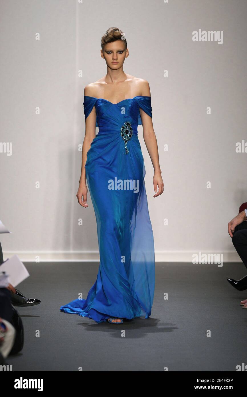 A model displays a creation by designer Andrew GN for his Spring-Summer ...