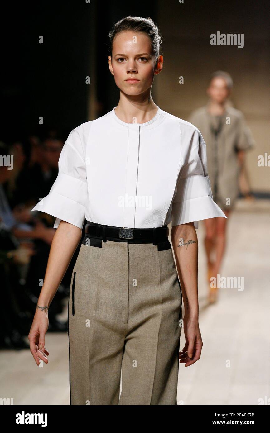A model displays a creation for Celine Spring-Summer 2010 ready-to-wear ...