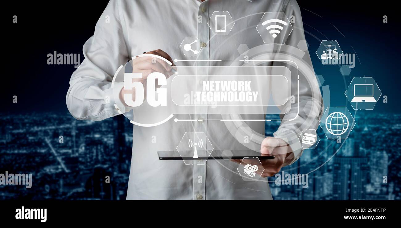 Advanced Communication And Global Internet Network Connection In Smart City Concept Of Future