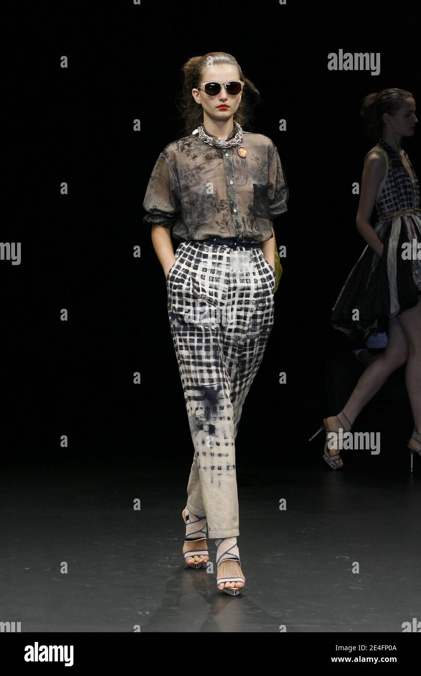 A model displays a creation by designer Wolfgang Joop for Wunderkind ...