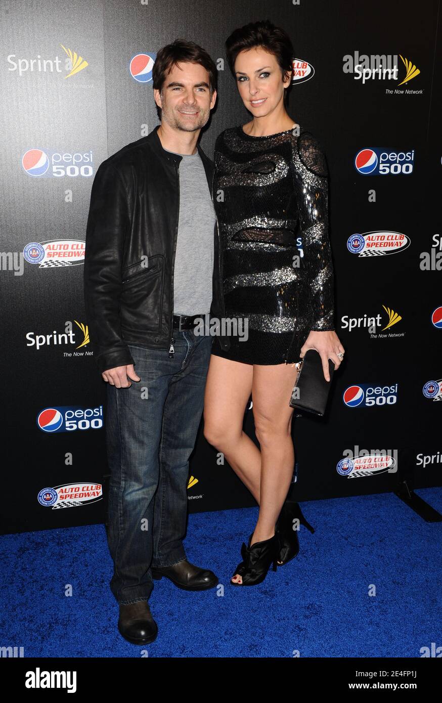 NASCAR Jeff Gordon and Ingrid Vandebosch attend the screening of ...