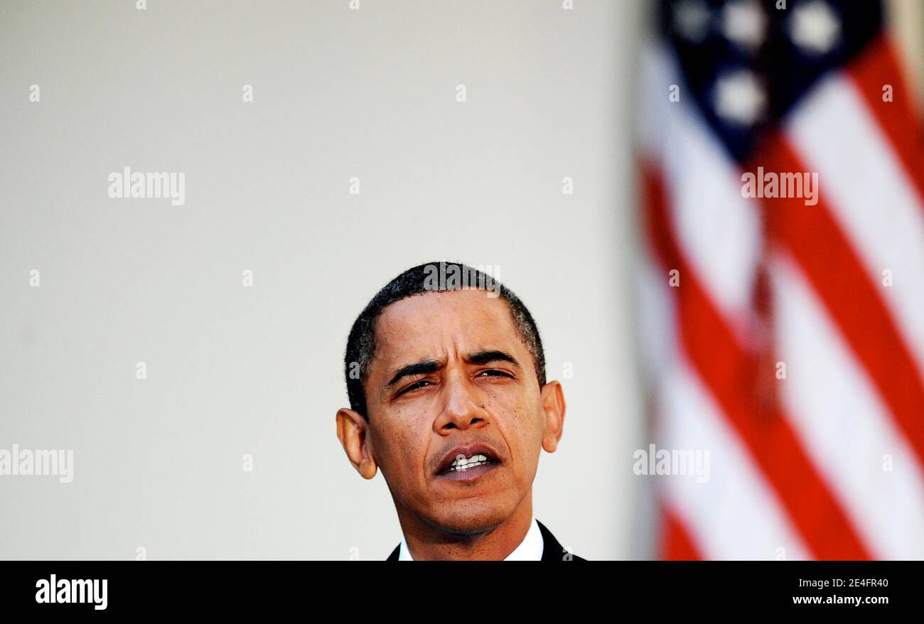 President Barack Obama looks on at a press conference in the Rose ...