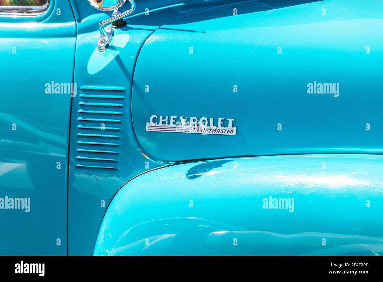 light blue custom lowered chevy Chevrolet truck at Stars & Stripes ...