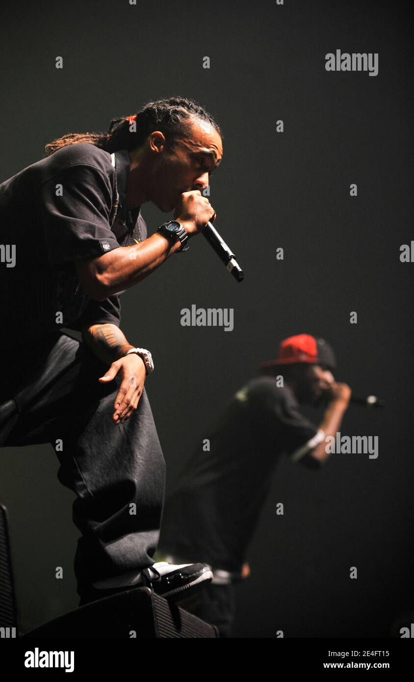 Singer Naty performs live on stage with his band at Le Zenith, in Paris ...