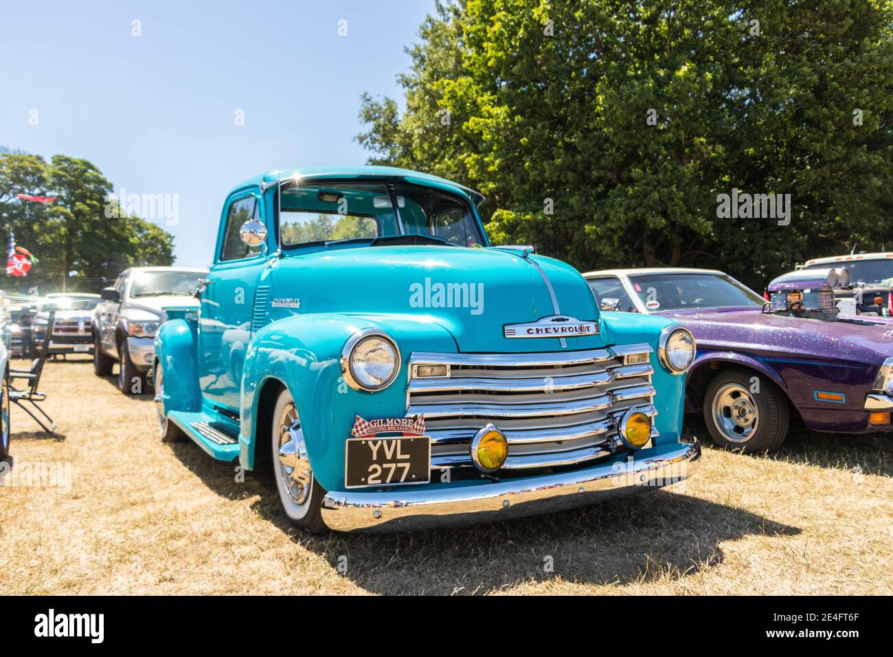 light blue custom lowered chevy Chevrolet truck at Stars & Stripes ...