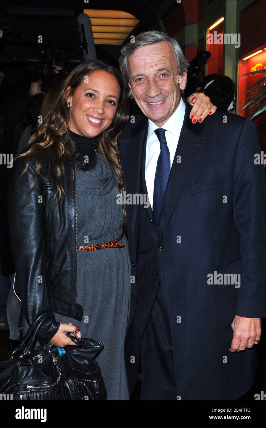 Francois de Labrosse with his daughter Alexandra pose at Musee Grevin ...