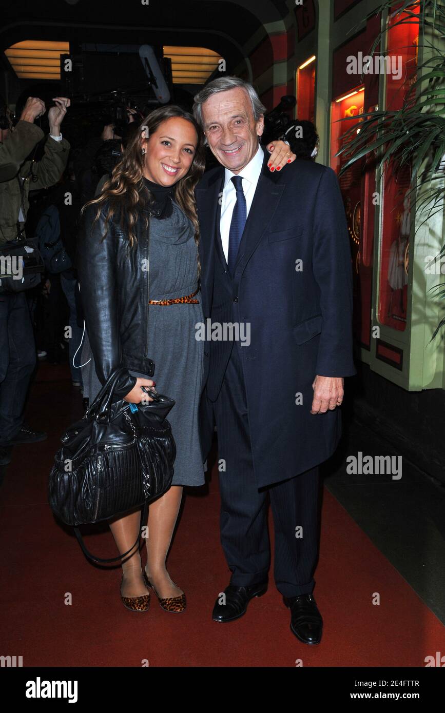 Francois de Labrosse with his daughter Alexandra pose at Musee Grevin ...