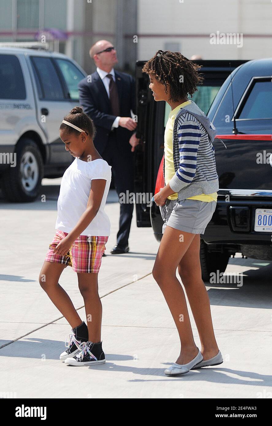 US President Barack Obama's daughters Sasha and Malia arrive at ...