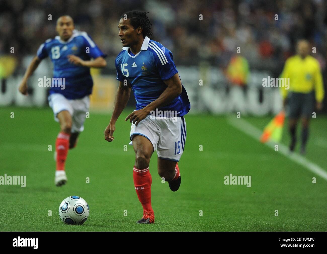 France'sFlorent Malouda in action during the World Cup 2010 qualifying ...