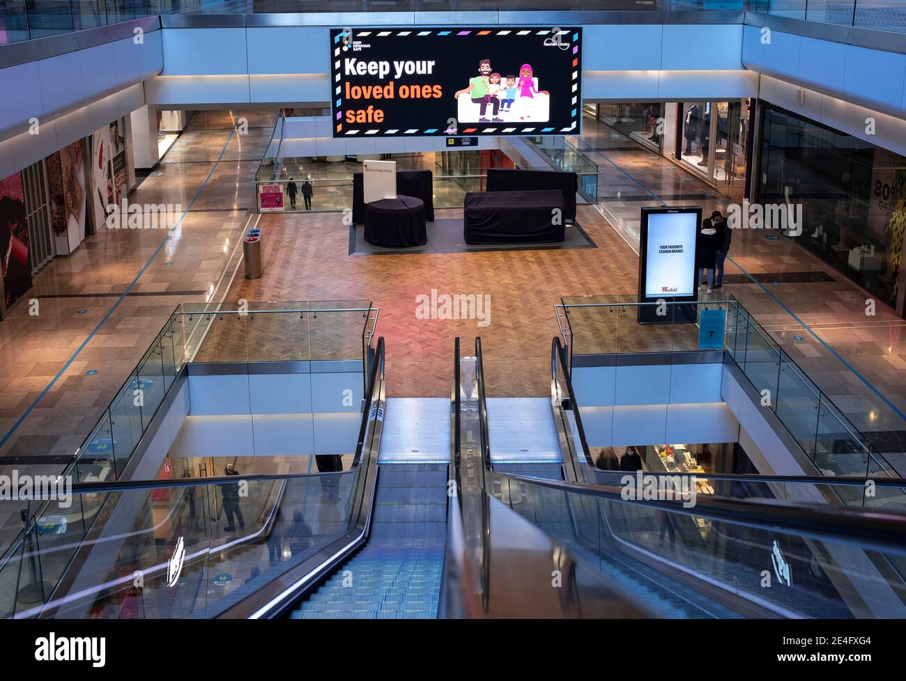 London, UK. 23rd Jan, 2021. A empty space seen in a shopping mall in ...