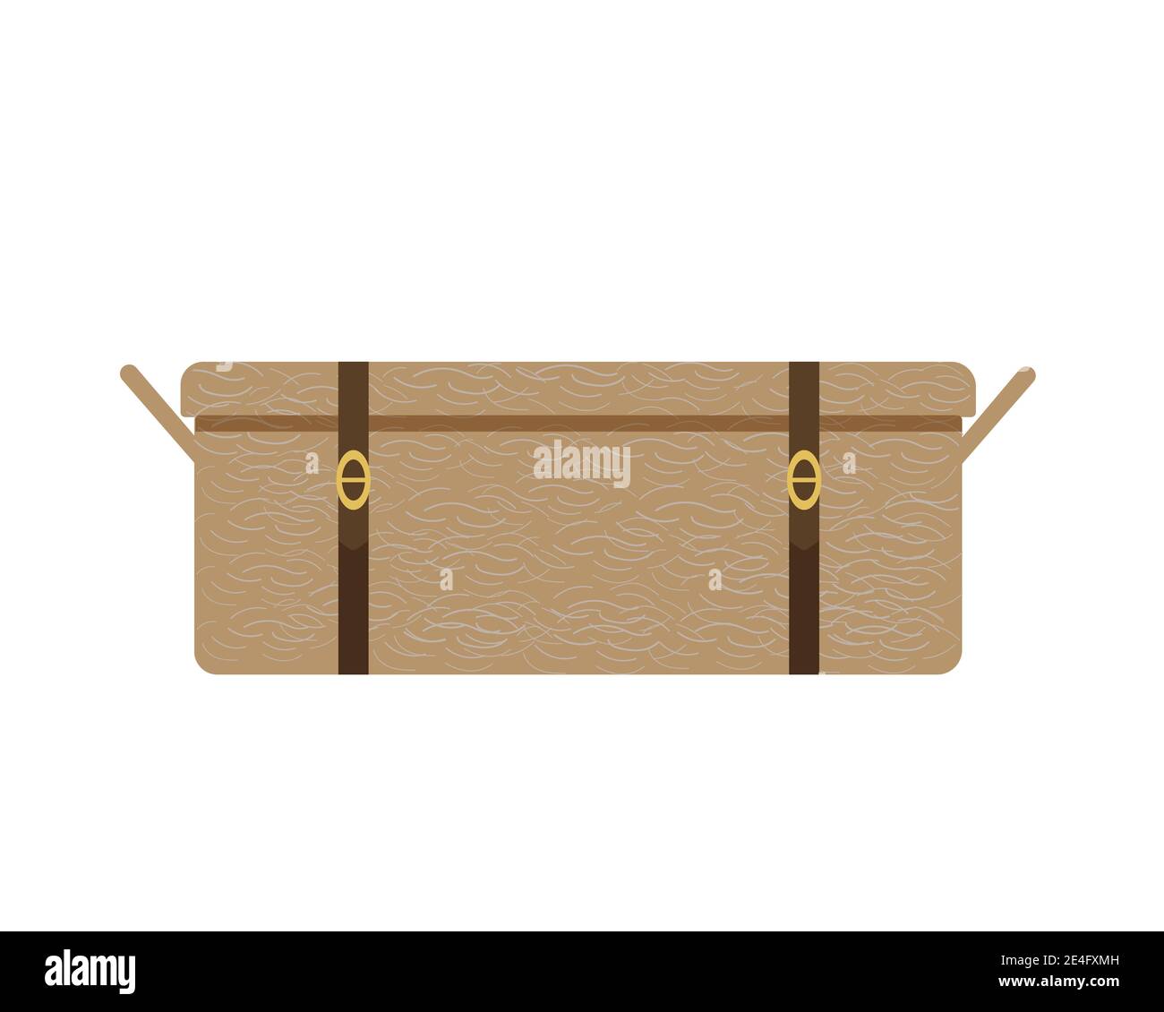 Wicker suitcase for traveling, old-fashioned retro rectangular basket ...