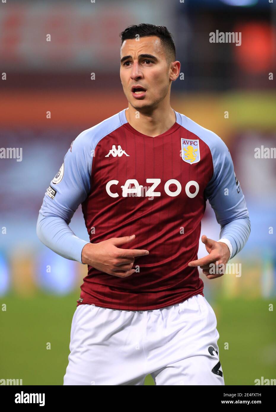 Aston Villa's Anwar El Ghazi during the Premier League match at Villa ...