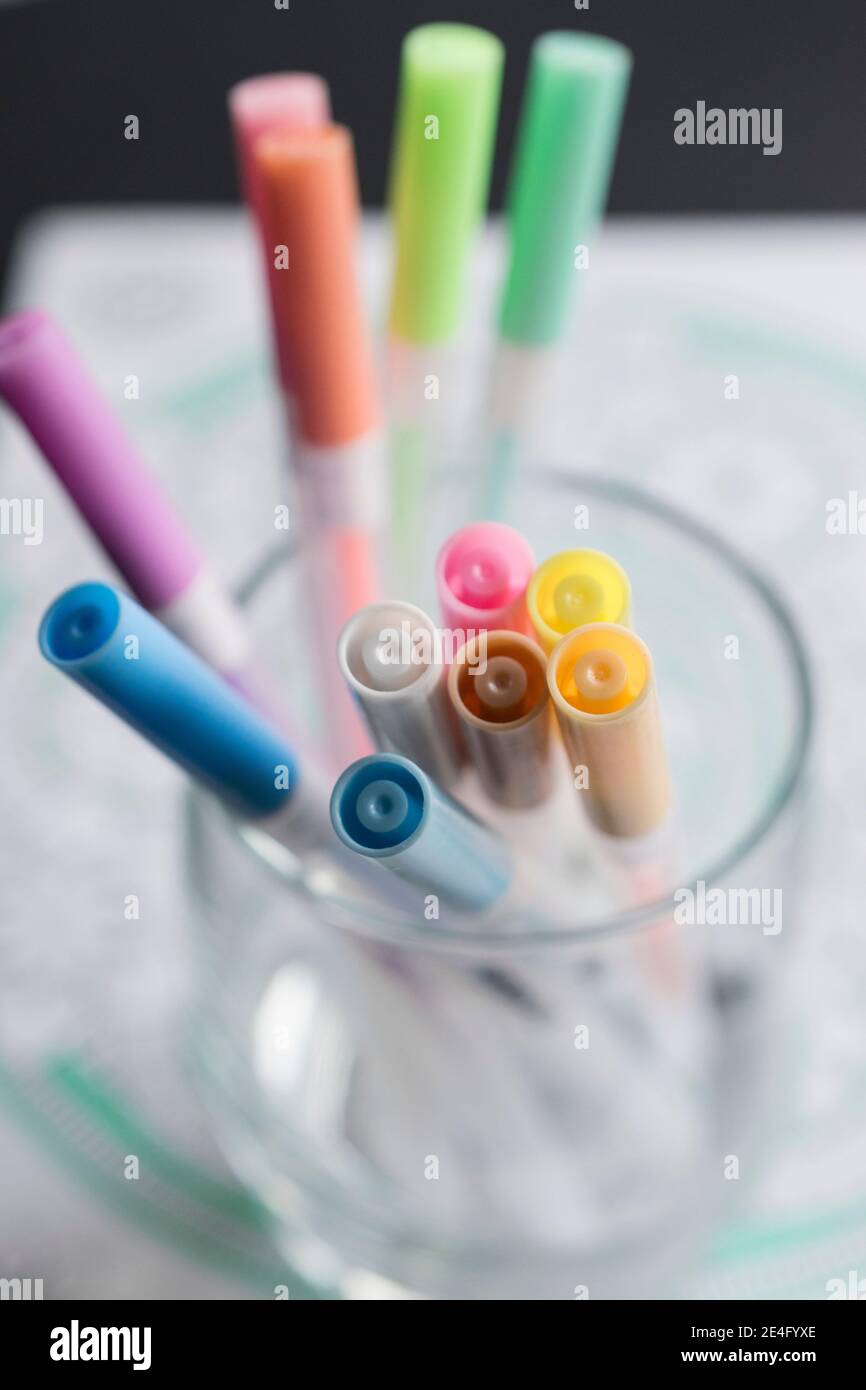 Colouring pens hi-res stock photography and images - Alamy