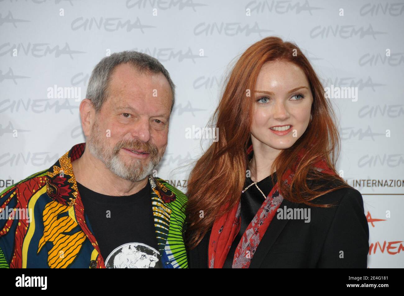 Director Terry Gilliam and actress Lily Cole attending the photocall of ...