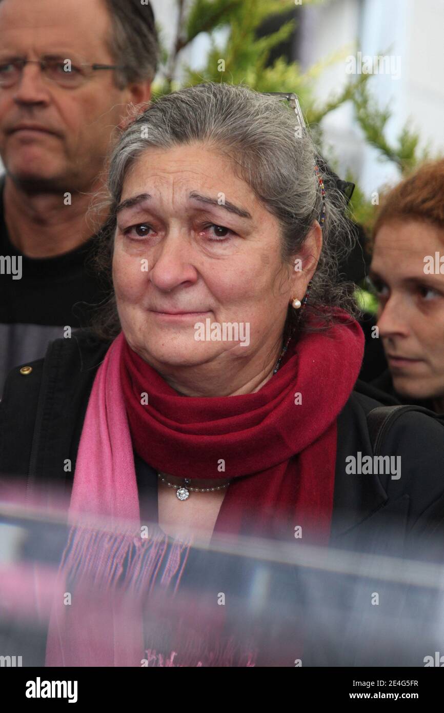 Marie-Christine Ferre (Leo Ferre's widow) during the inauguration of ...