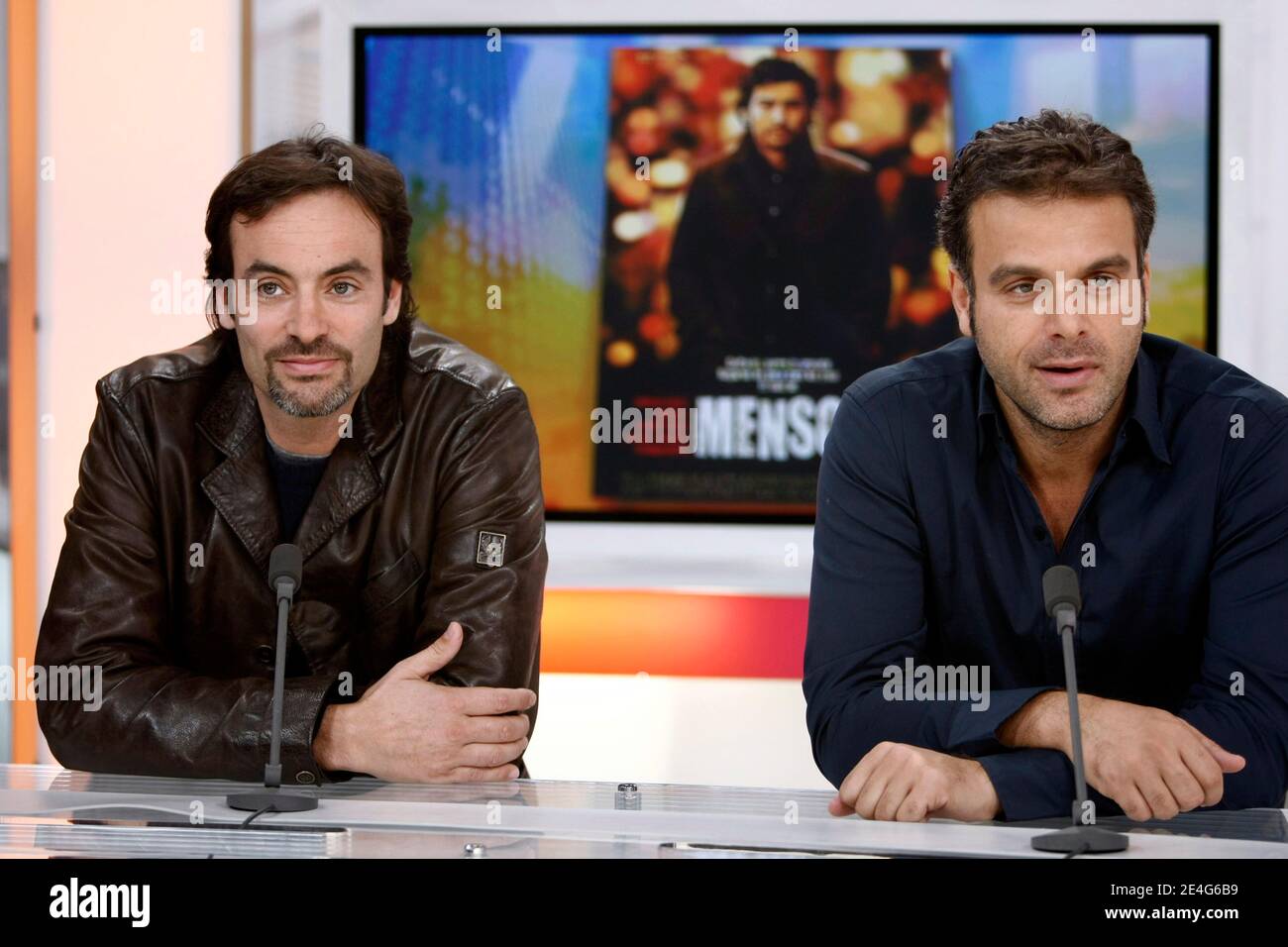 French director Steve Suissa and actor Anthony Delon during TV set for ...