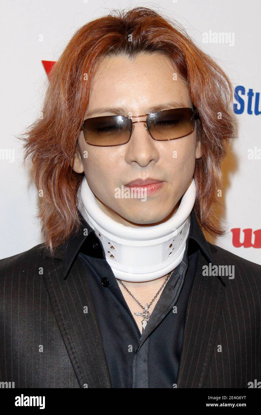 Yoshiki arriving for The 3rd Annual Rock the Kasbah held at Vibiana in ...