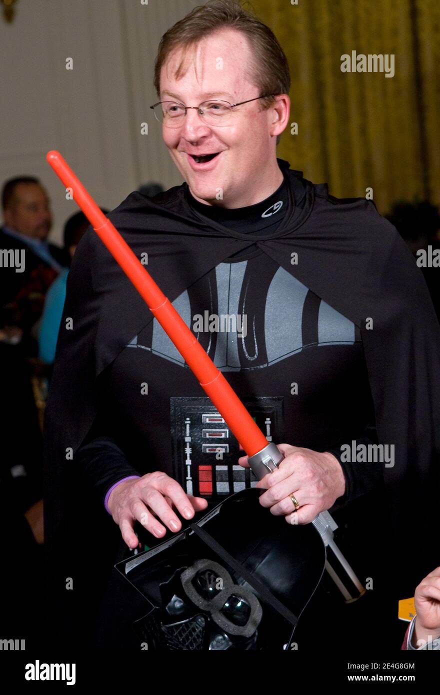 Press Secretary Robert Gibbs, dressed as Darth Vader, in the east room ...