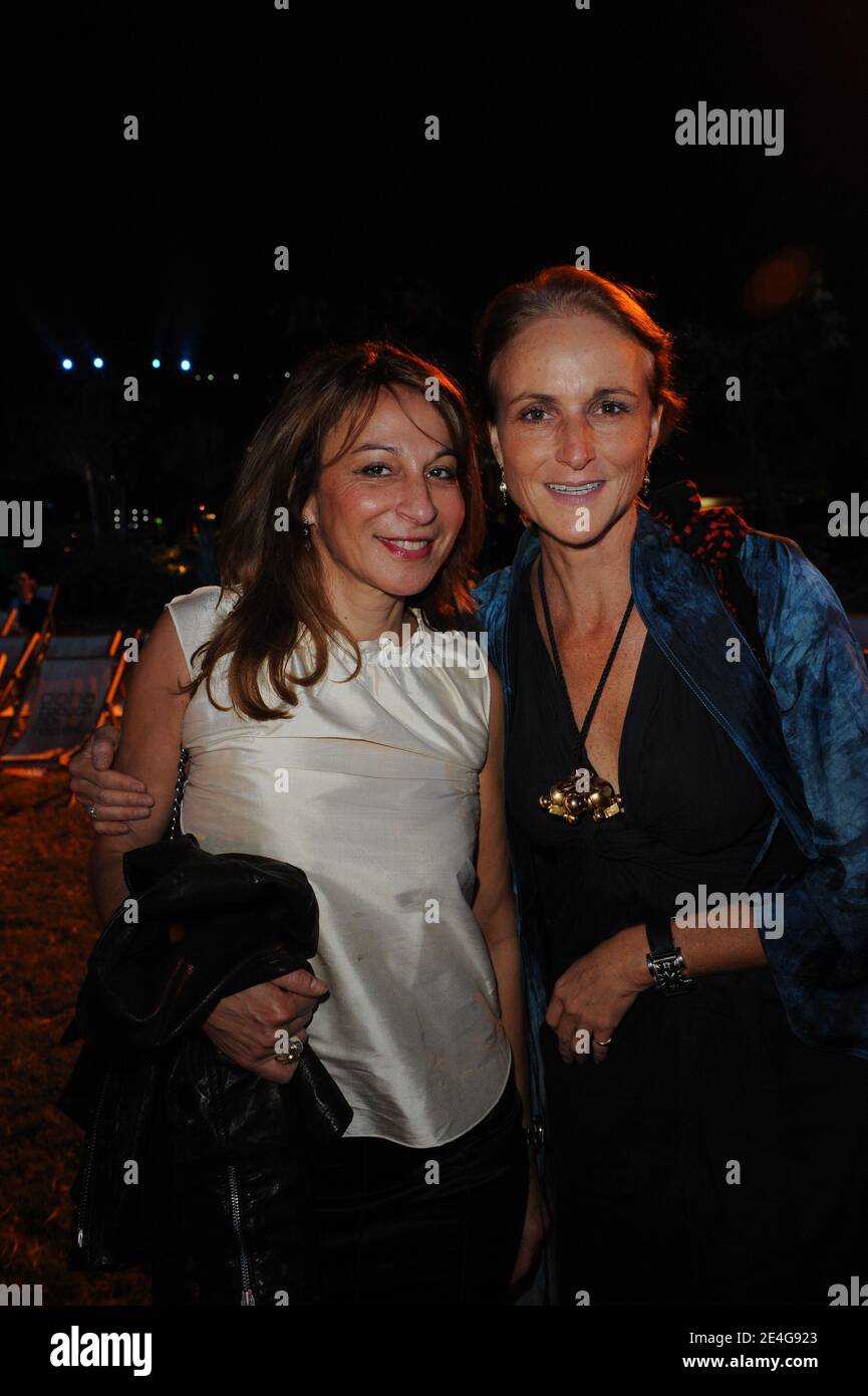 Marie-Laure de Villepin, wife of former French Prime Minister (R) and ...