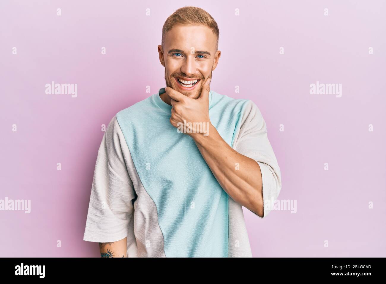 Young caucasian man wearing casual clothes looking confident at the ...