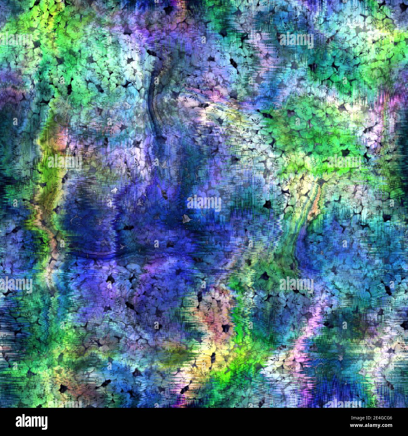 Seamless abstract color blobs with floral overlay Stock Photo - Alamy