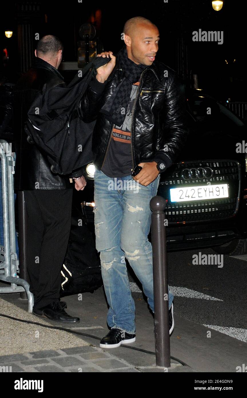 French national football player Thierry Henry arrives at the FFF ...