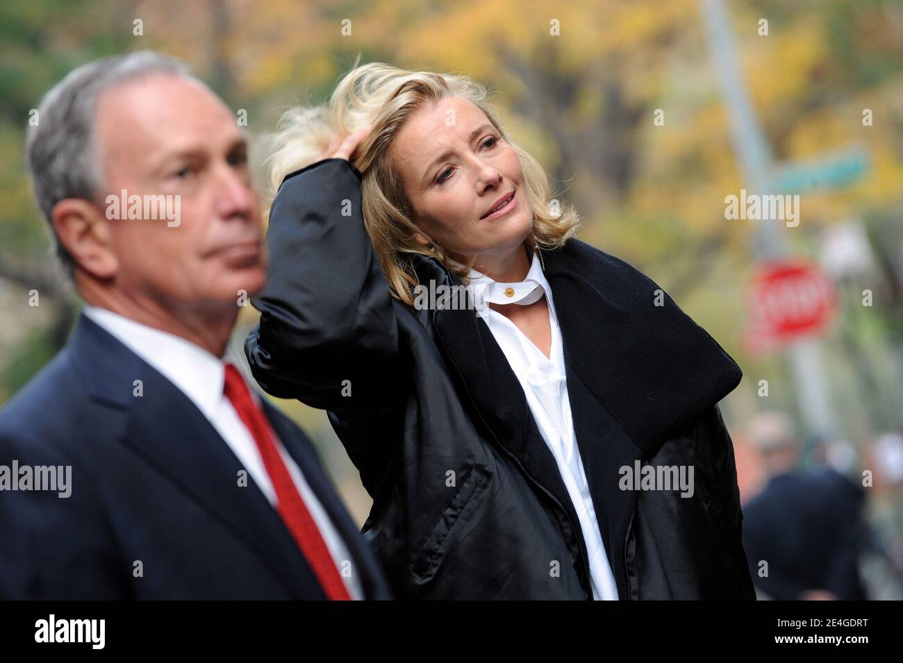 British actress Emma Thompson and New York City Mayor Michael Bloomberg ...