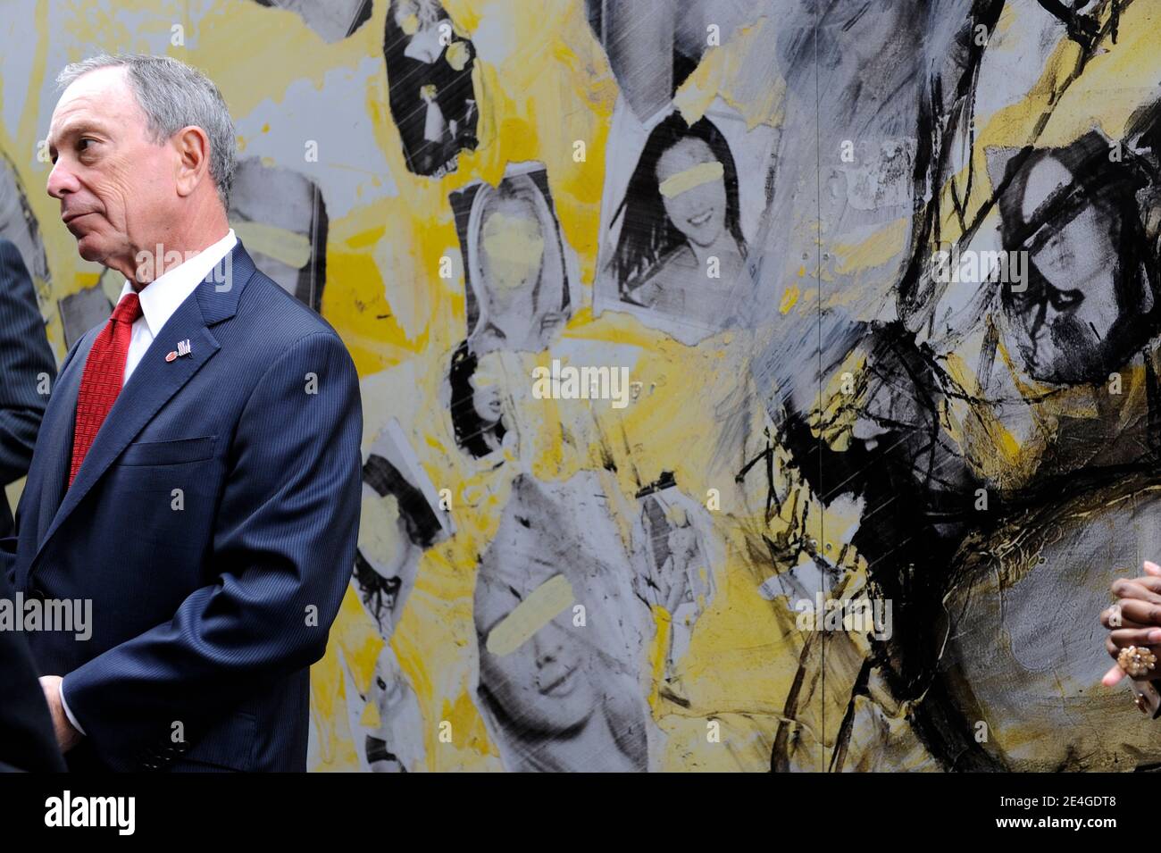 New York City Mayor Michael Bloomberg helps launch an art installation ...