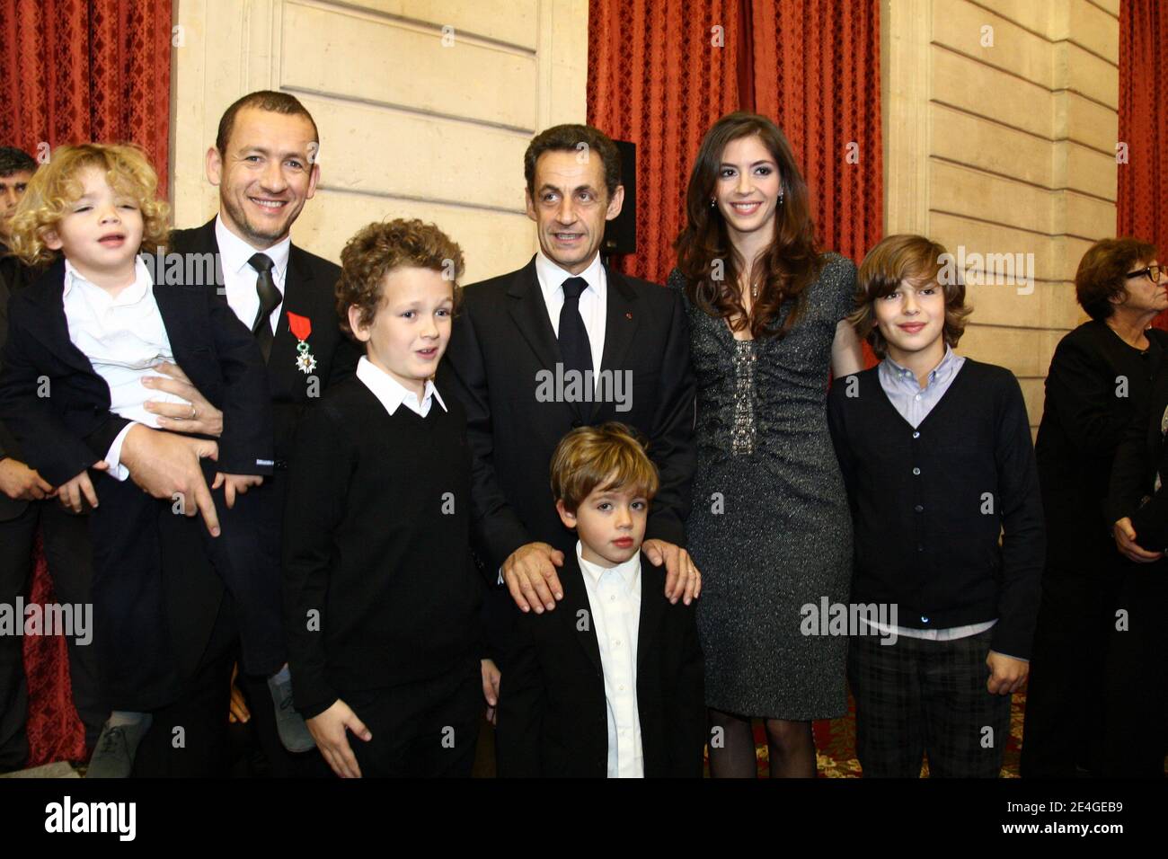 French Actor Dany Boon, his wife Yael, his four children and French ...