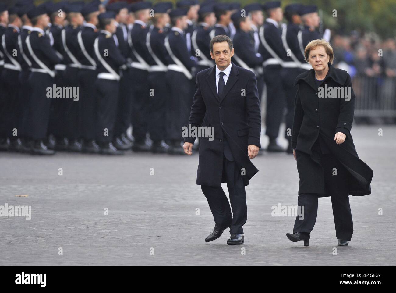 French President Nicolas Sarkozy and German Chancellor Angela Merkel ...