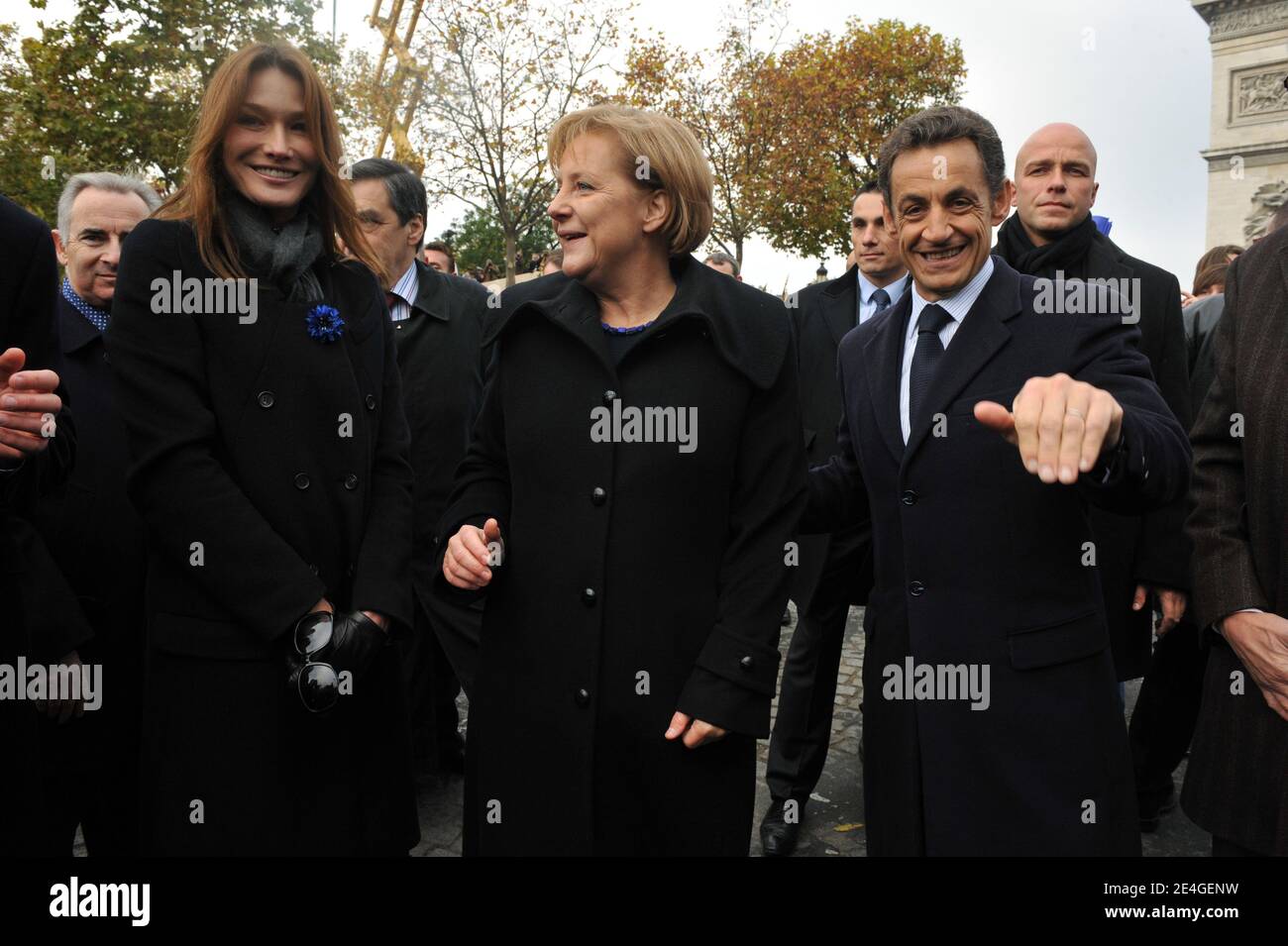 French First Lady Carla Bruni-Sarkozy, German Chancellor Angela Merkel ...