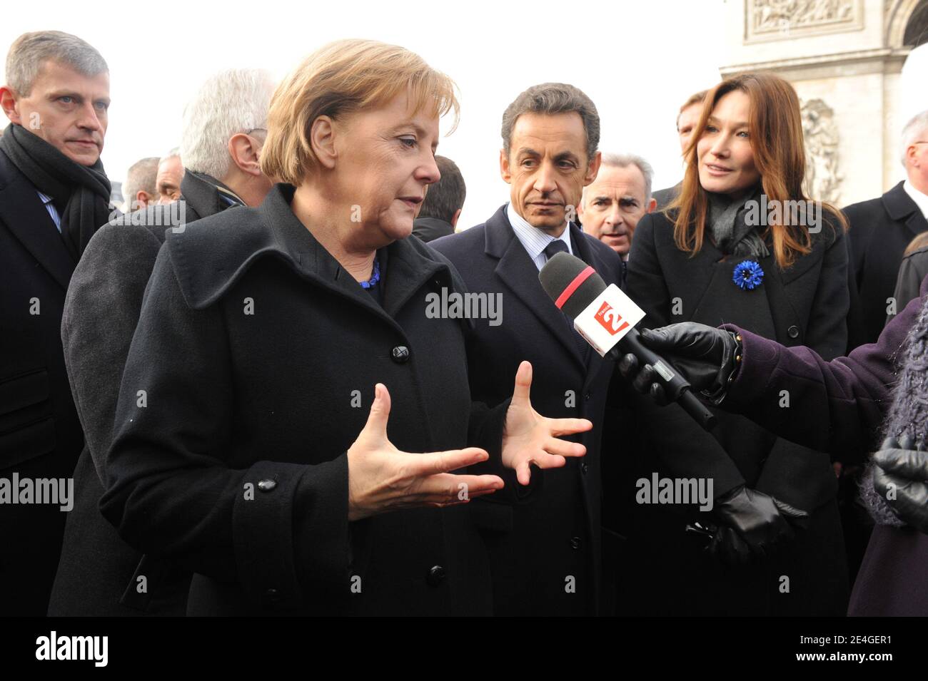 German Chancellor Angela Merkel, French President Nicolas Sarkozy and ...