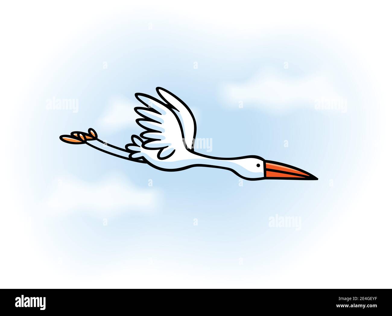 Flying Egret Clipart