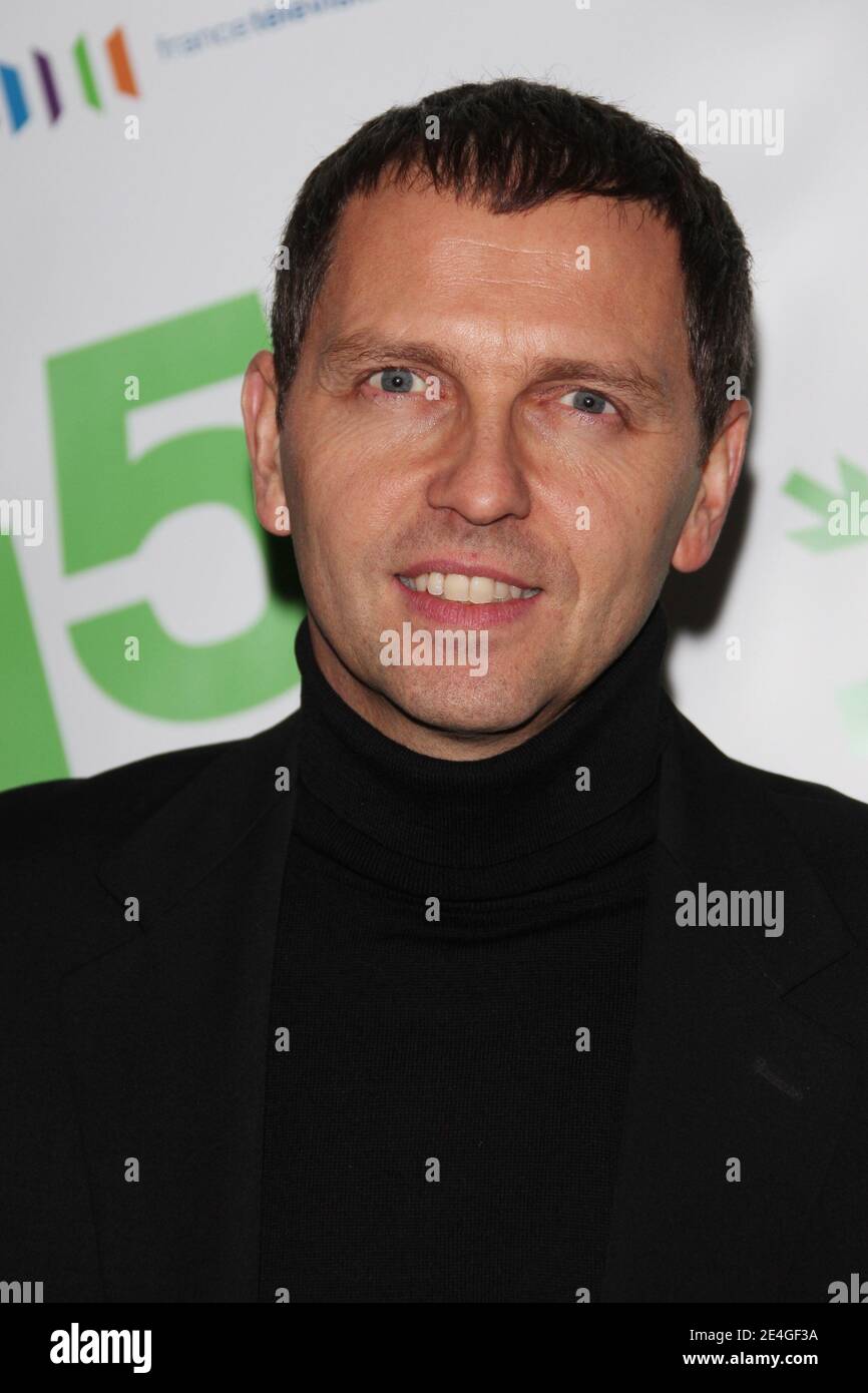 Thomas Hugues arriving at 15th Anniversary celabration on France 5 ...
