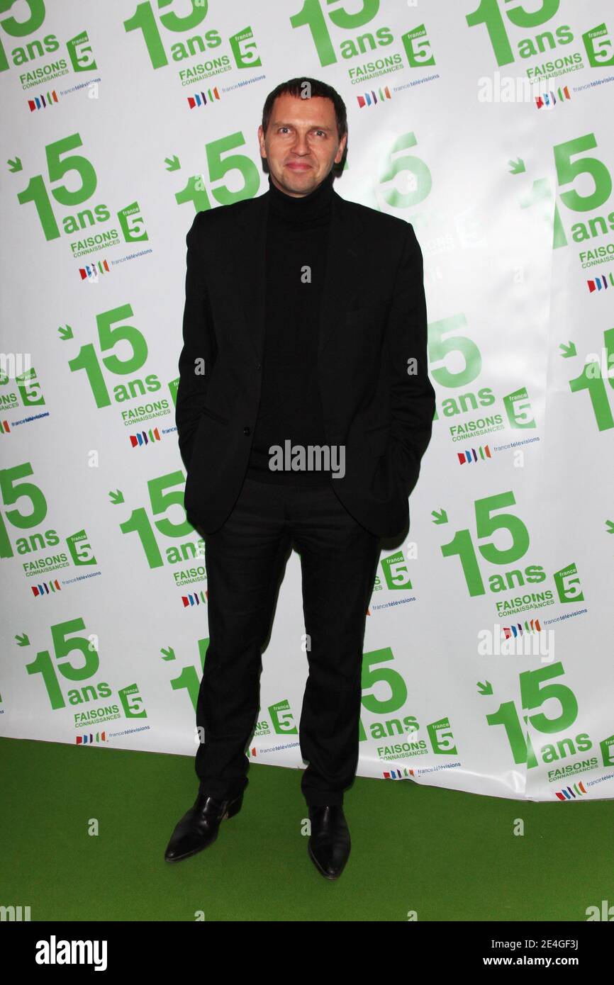 Thomas Hugues arriving at 15th Anniversary celabration on France 5 ...