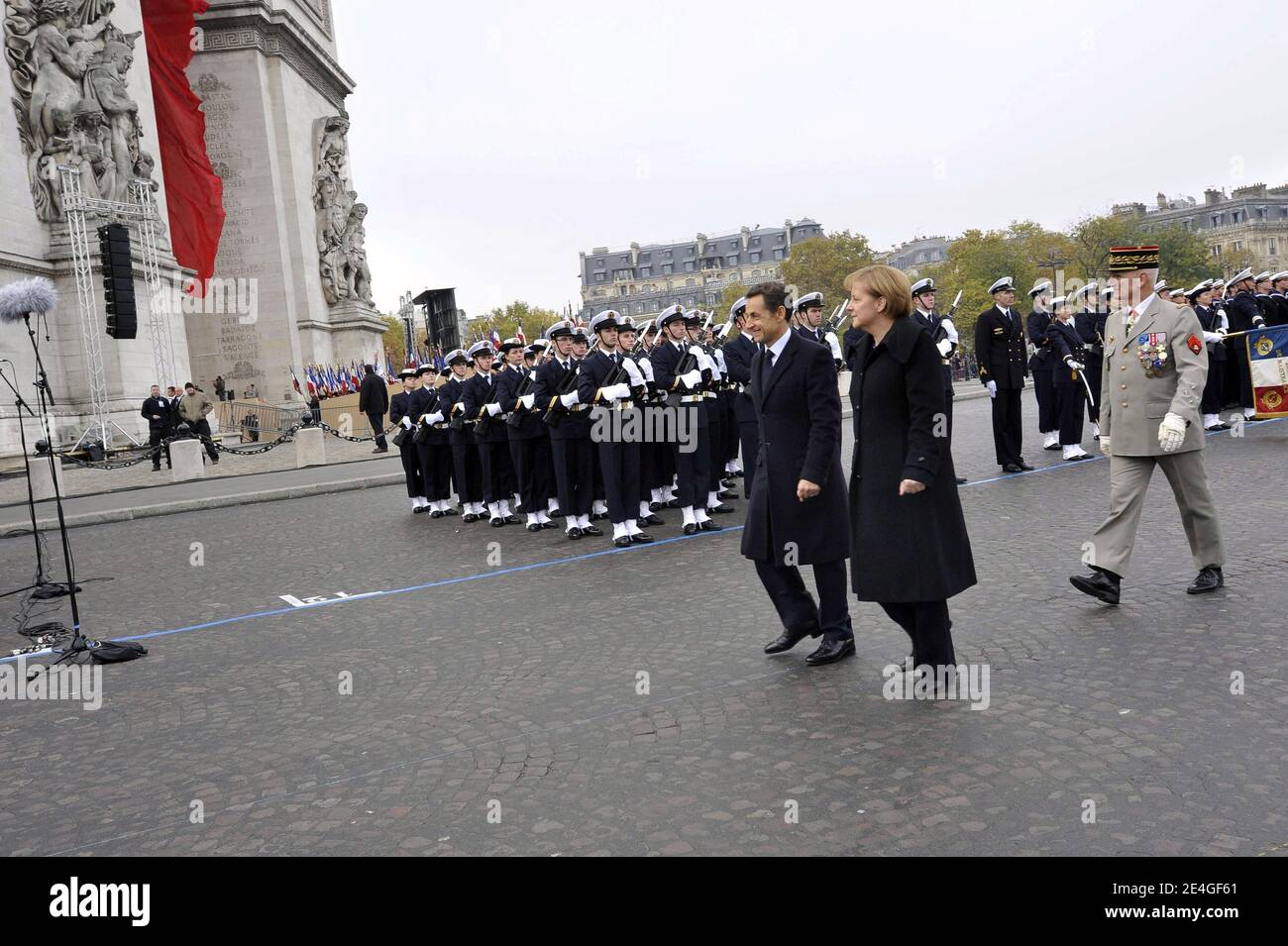 French President Nicolas Sarkozy, German Chancellor Angela Merkel and ...