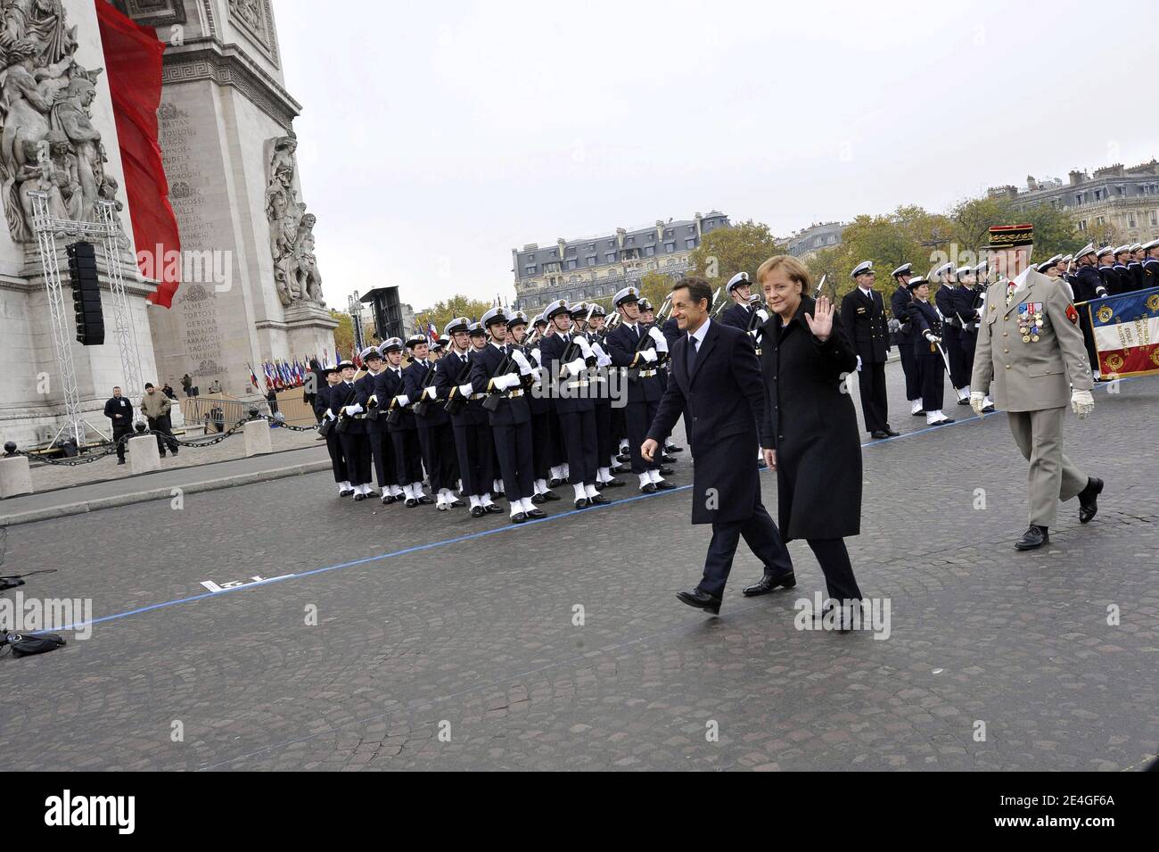 French President Nicolas Sarkozy, German Chancellor Angela Merkel and ...