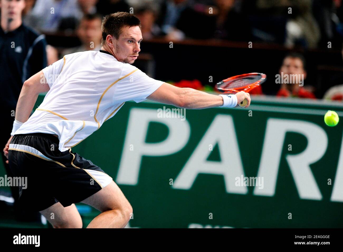 Sweden's Robin Soderling playing his Quarter-Final round match at the ...