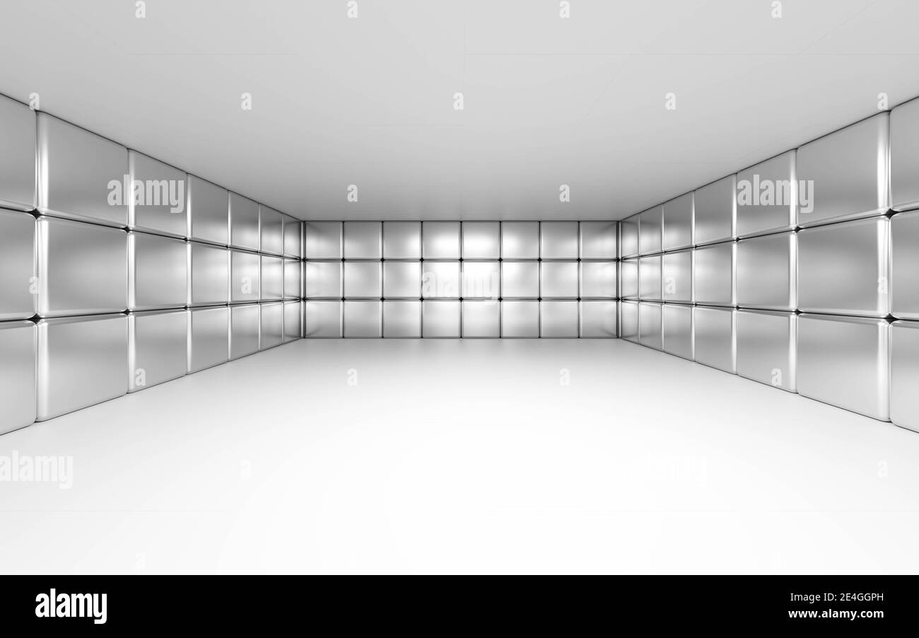 white empty modern room interior 3d render illustration Stock Photo - Alamy